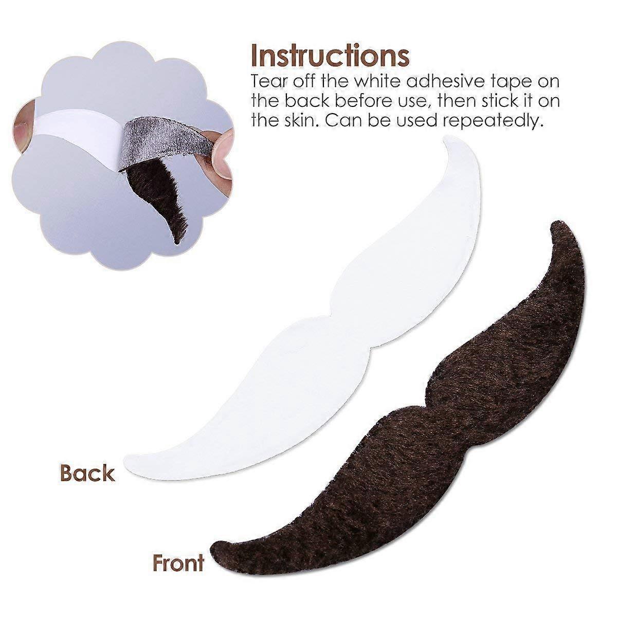 36 Pack Self Adhesive Fake Mustaches Novelty For New Year's Eve Party ...