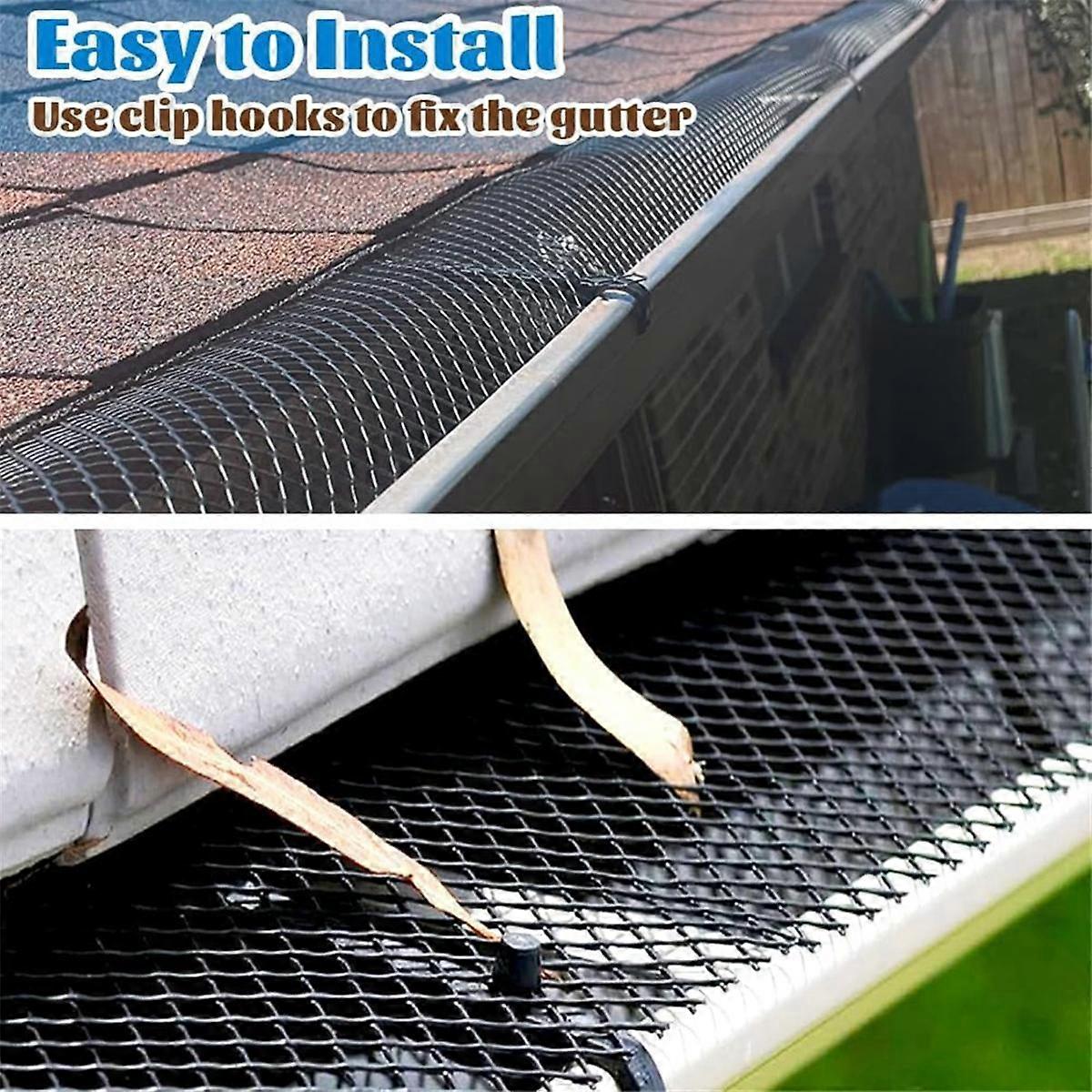 4Pack Gutter Guard Mesh Rolls, 20 Feet Gutter Leaf Guards with 40 Clip ...