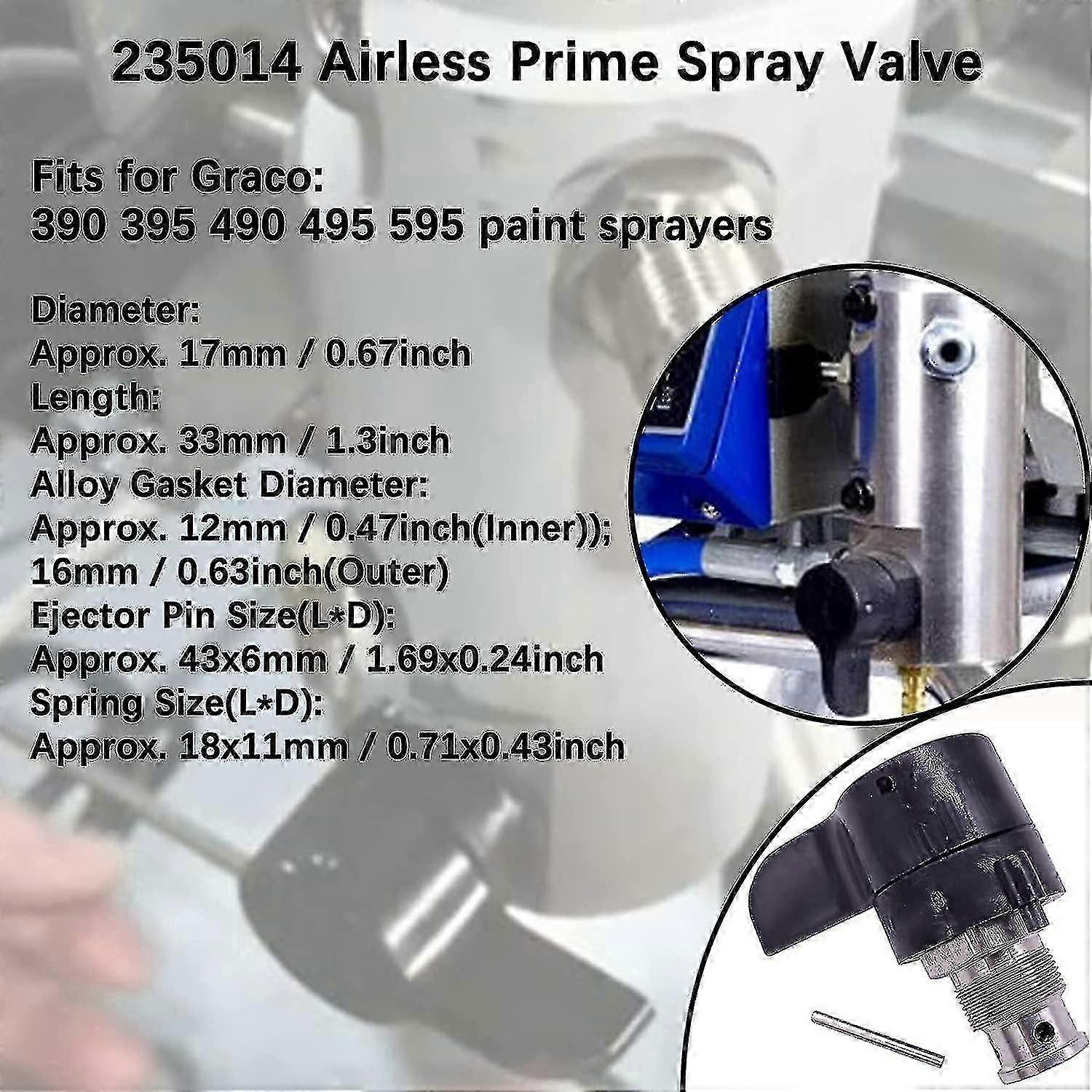 235014 Airless Prime Spray Valve Drain Valve Replacement for Graco 390 ...