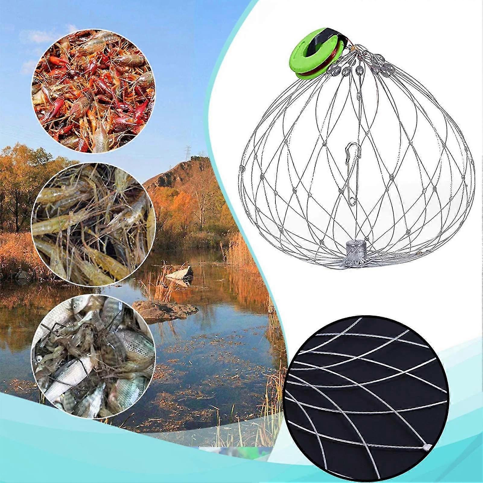 Stainless Steel Crab Fishing Cages Automatic Open Closing Crab Trap ...