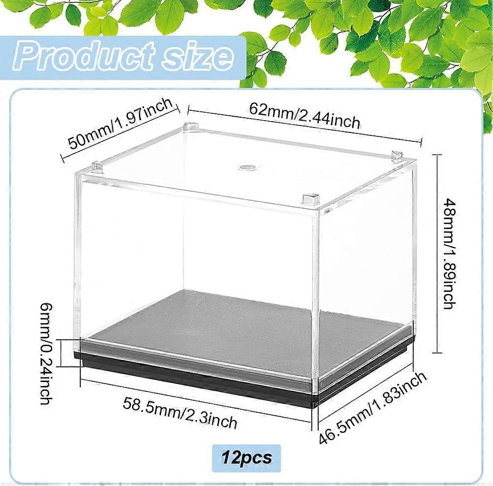 12 PCS Minifigures Display Case 2.4x2x1.9inch Stackable Model Display Case Clear Acrylic Display ...