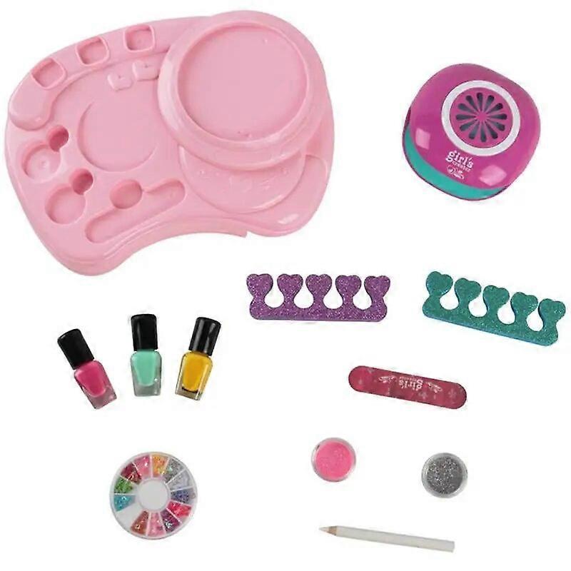 Kids Nail Polish Set Girls Nail Set With Nail Dryer Nail Art Kit For ...