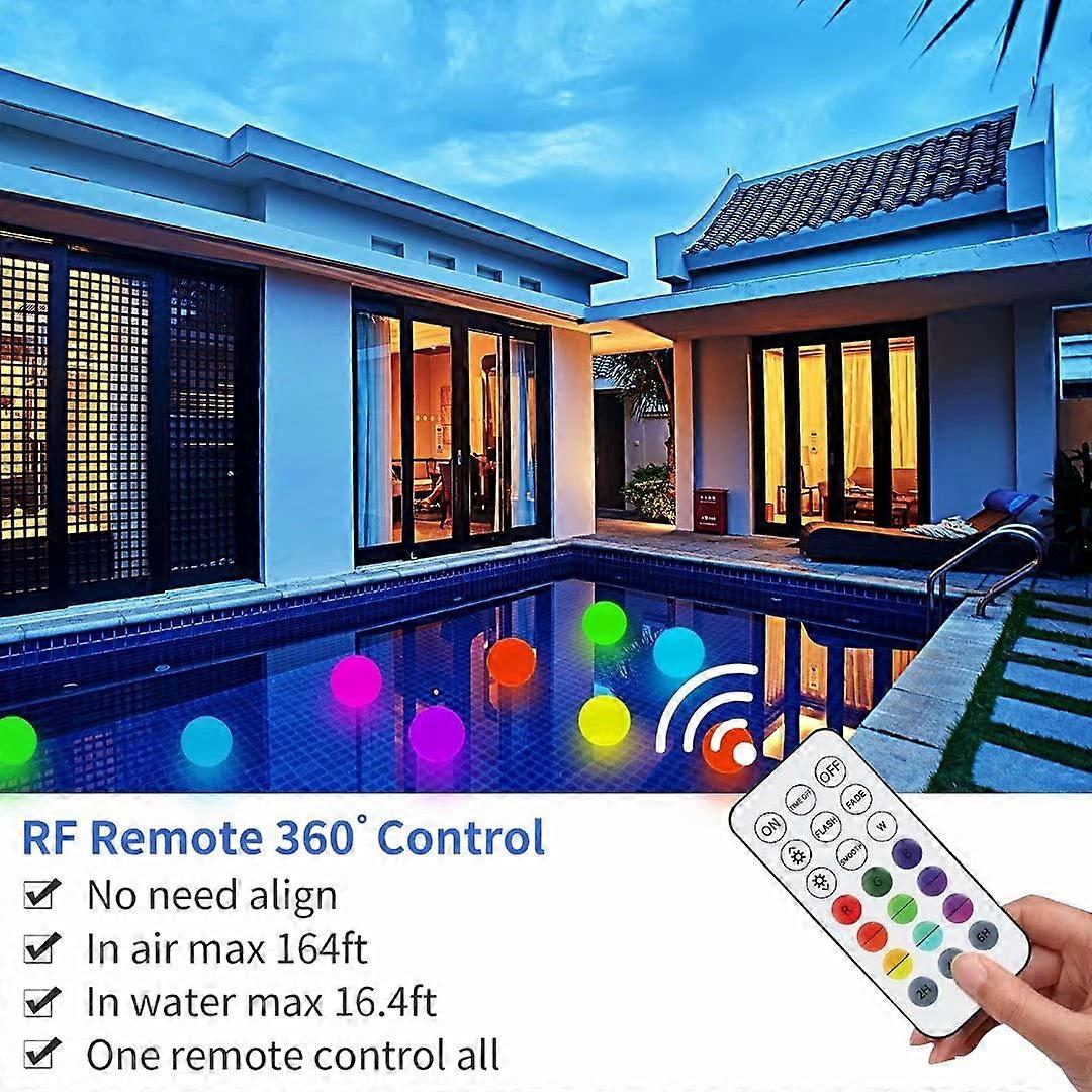 Floating Pool Lights, 16 Colors LED Glow Pool Ball Lights with Remote ...