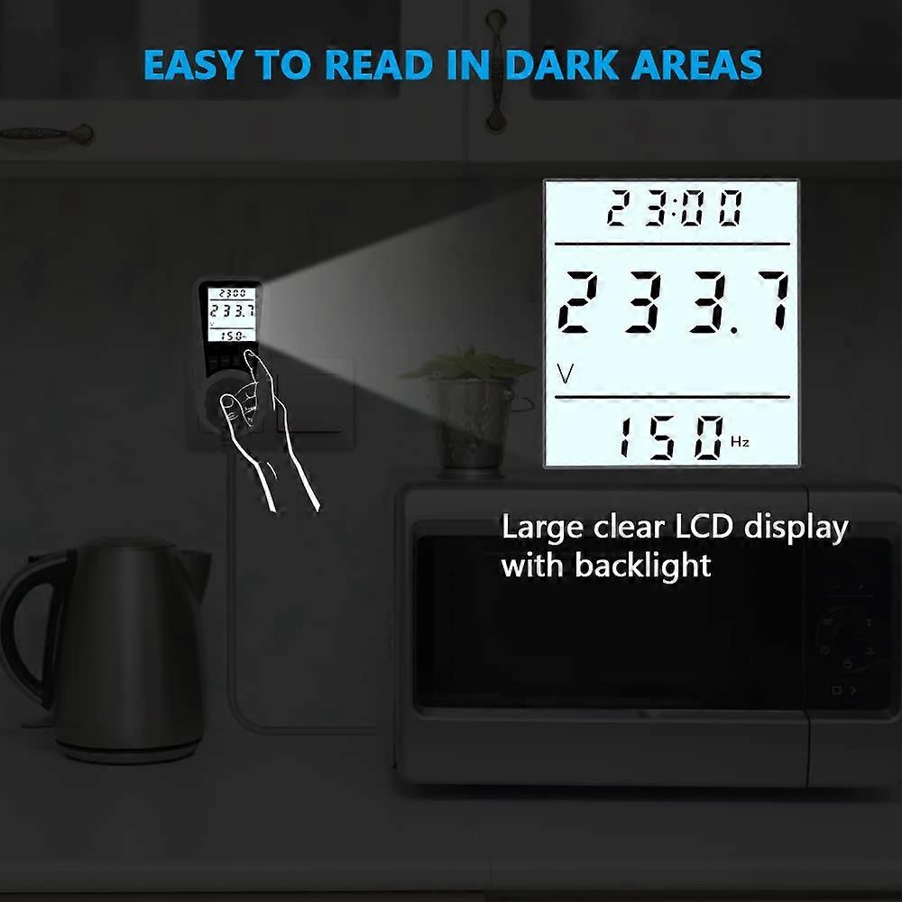 Electricity Consumption Meter, Wattmeter 3680W Max Electricity Meter ...