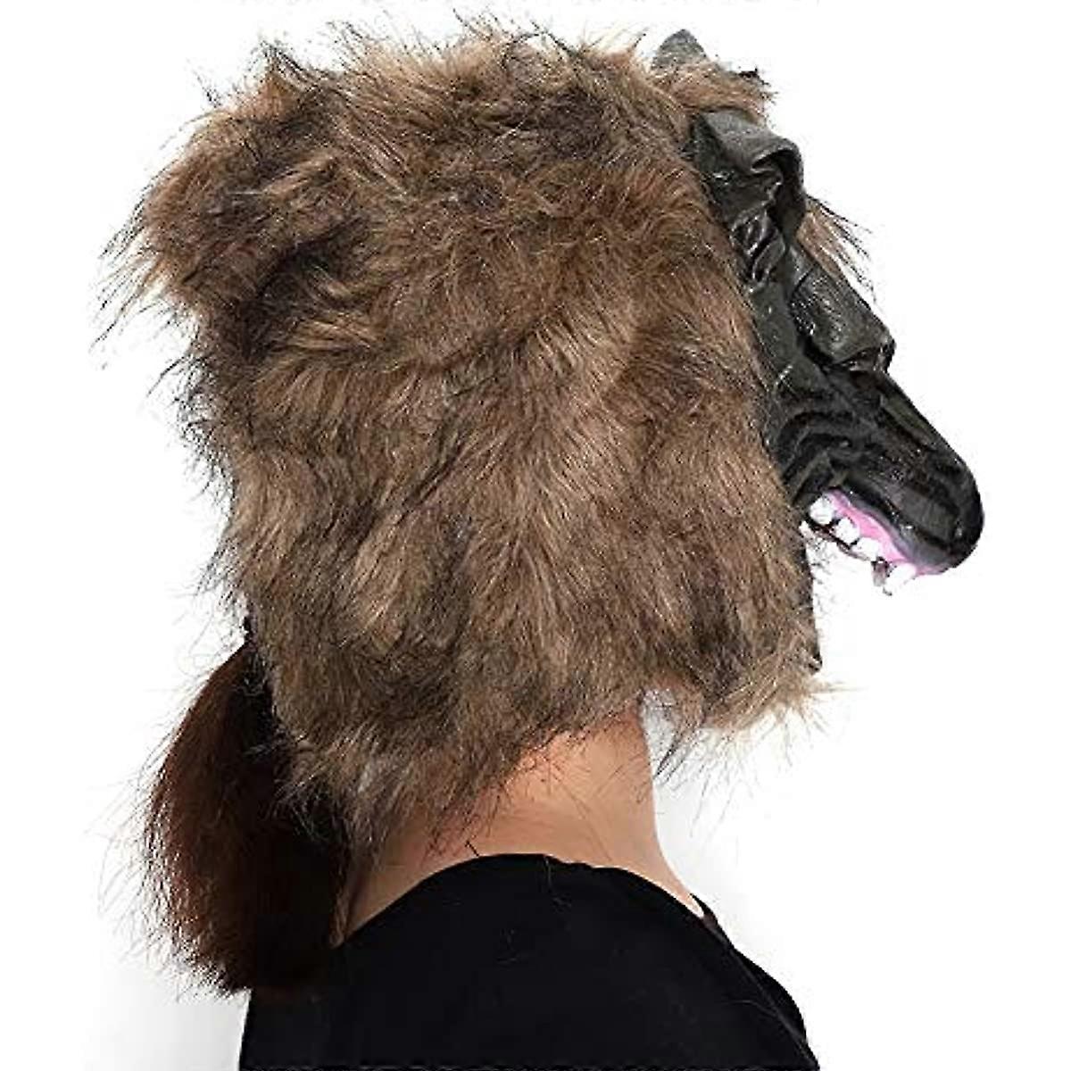 LONTG Adults Halloween Werewolf Mask Horror Scary Animal Wolf Head Mask ...