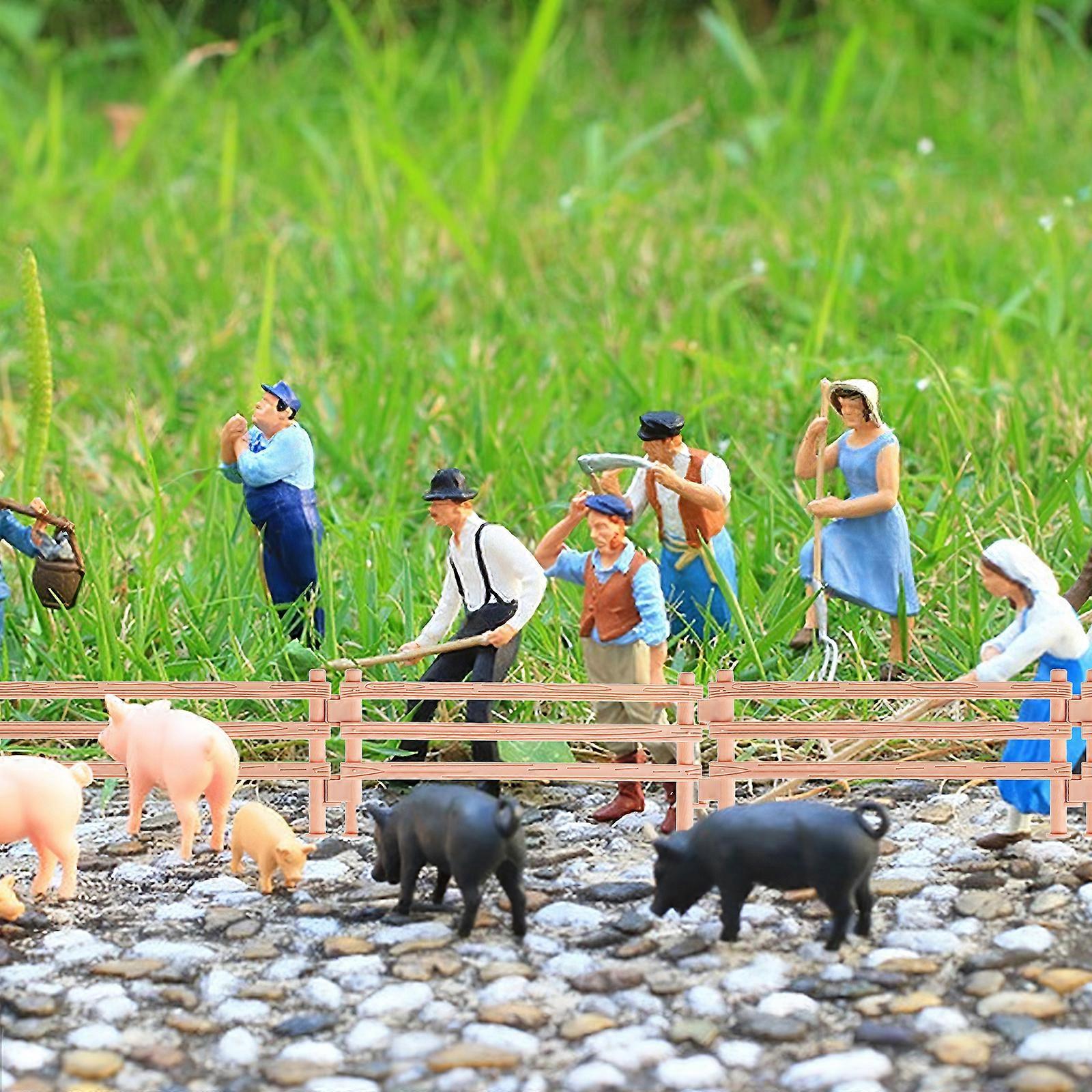 50 Pcs Realistic Toy Fences Corral Fencing Panel Accessories Farm Fence ...