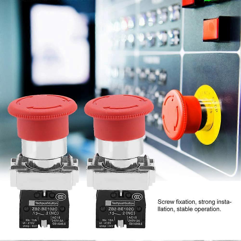 2 Pack Emergency Stop Switch Red Panel Emergency Stop Button 22MM ...