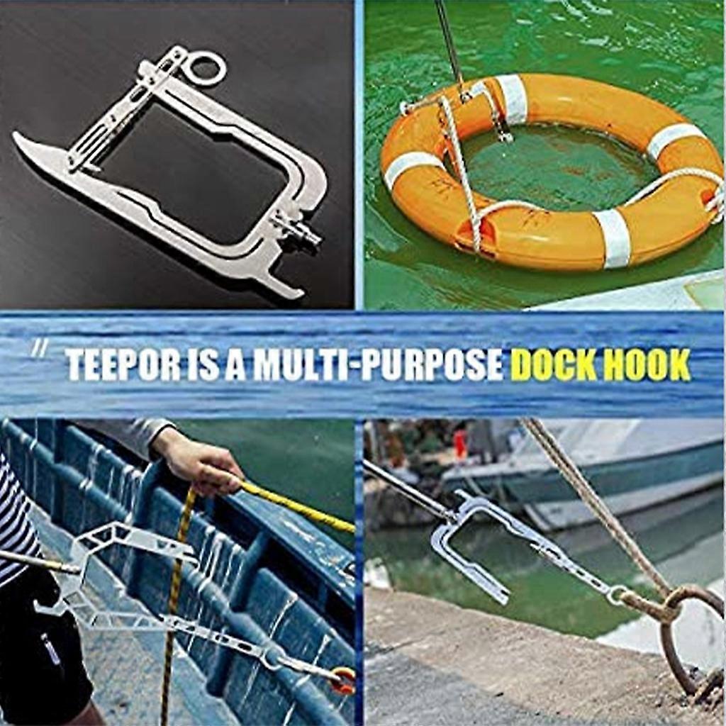 Multi-Purpose Dock Hook Telescopic Boat Tie Rope Hook Tool for Boat ...