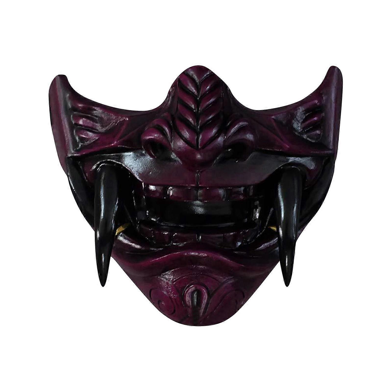 New Mask Game Half Face Airsoft Oni Mask Halloween Cosplay Evil Demon ...