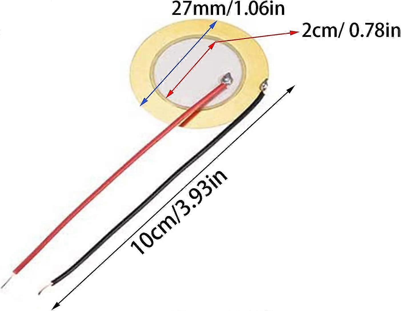 15pcs Elements Buzzer, 27mm Piezo Element, Acoustic Pickup Piezo Disc Element Sensor Piezo Discs ...