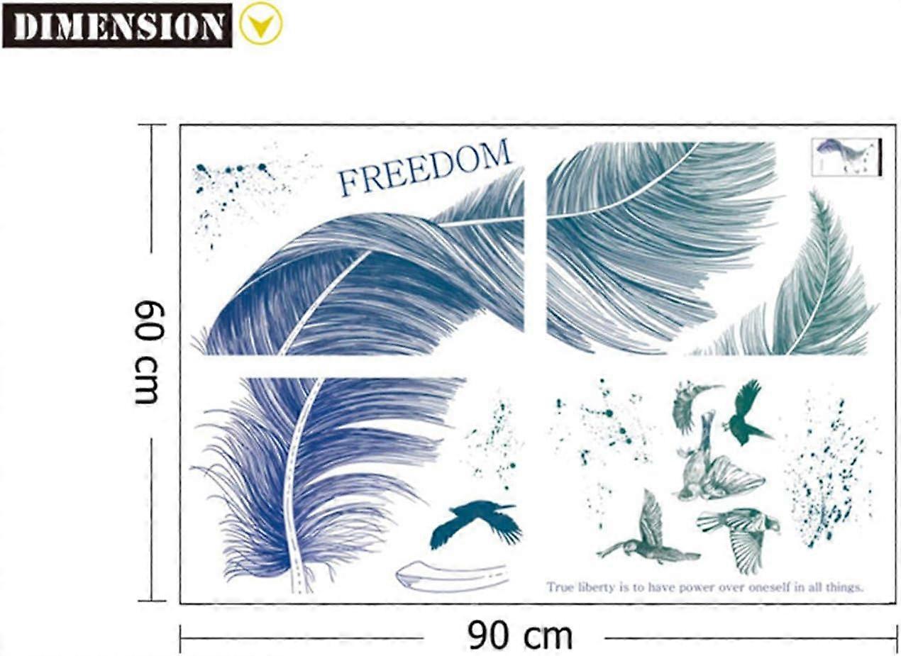 Feathers Wall Decals Wall Stickers for Bedroom Wall Mural as Wall Decor ...