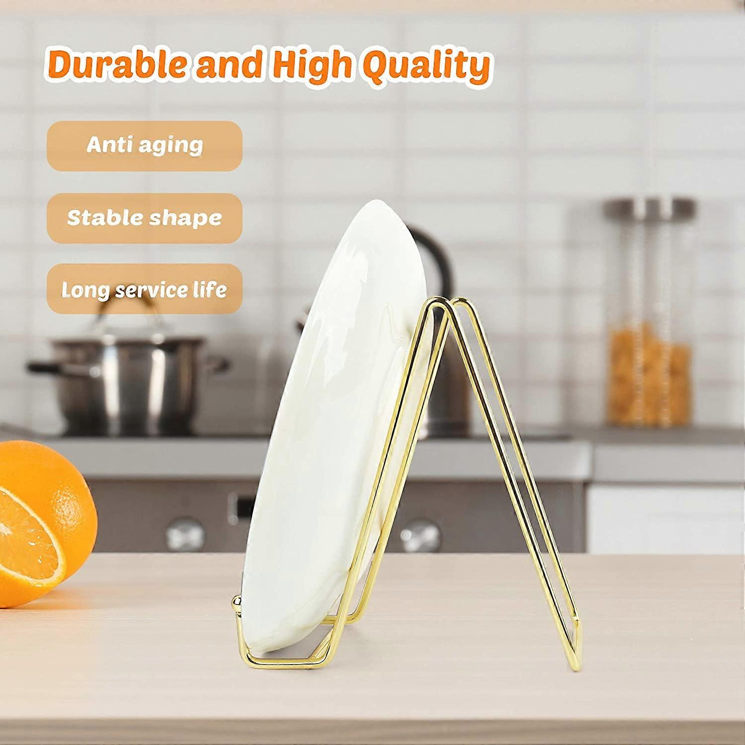 2 Pack 6 Inch Plate Display Stands - Gold Metal Easel Stand, Plate ...