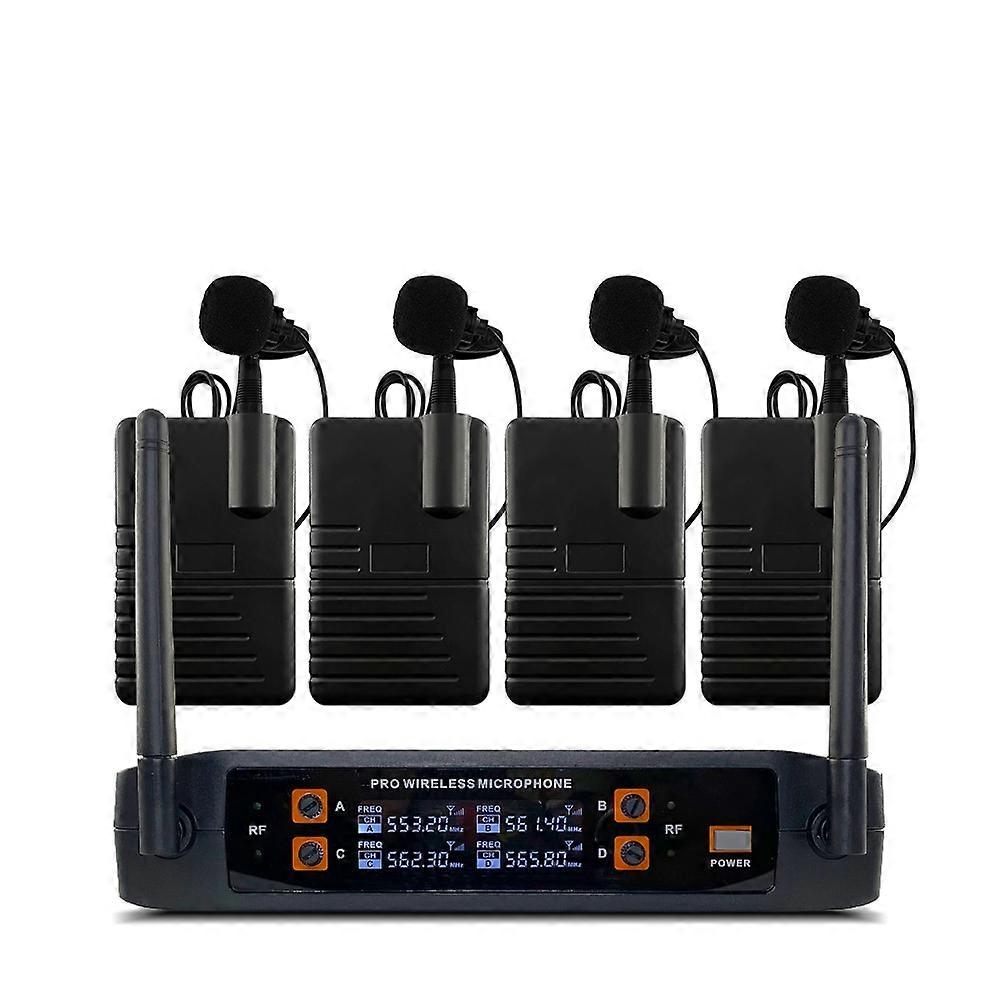 Wireless microphone system 4-channel handheld lavalier headset ...