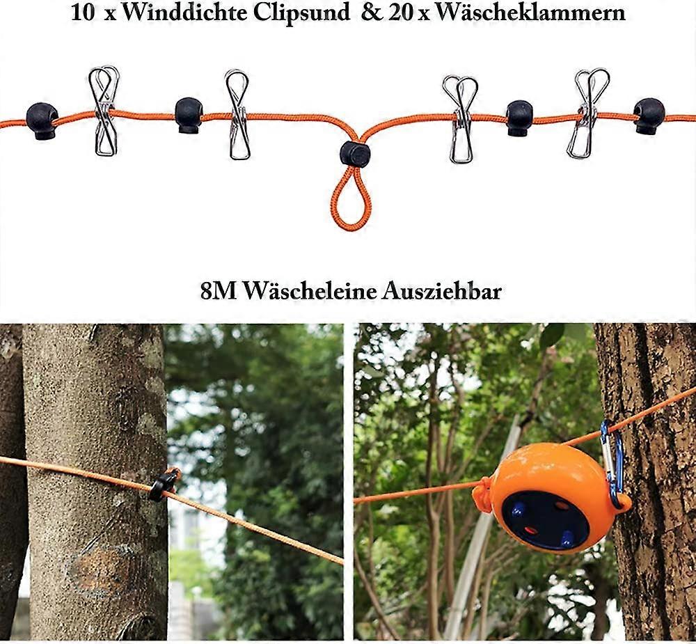 Extendable Clothesline, Camping Clothesline Portable 8M Travel Holiday ...