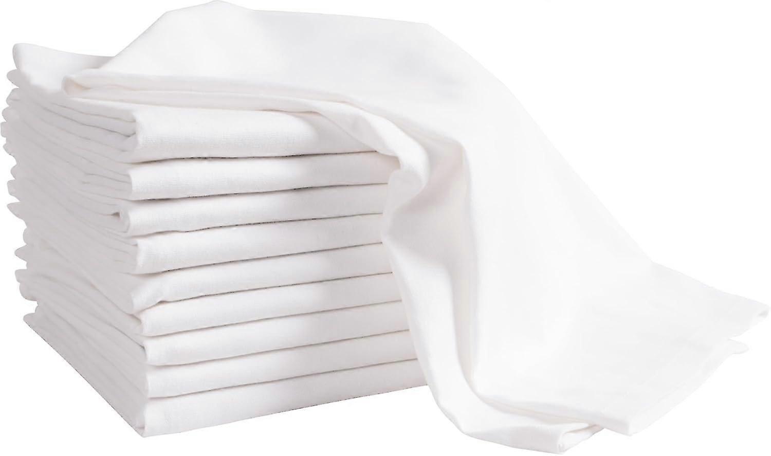 White Kitchen Towels, 10 Pack, 100% Cotton - 20 x 30, Soft and ...