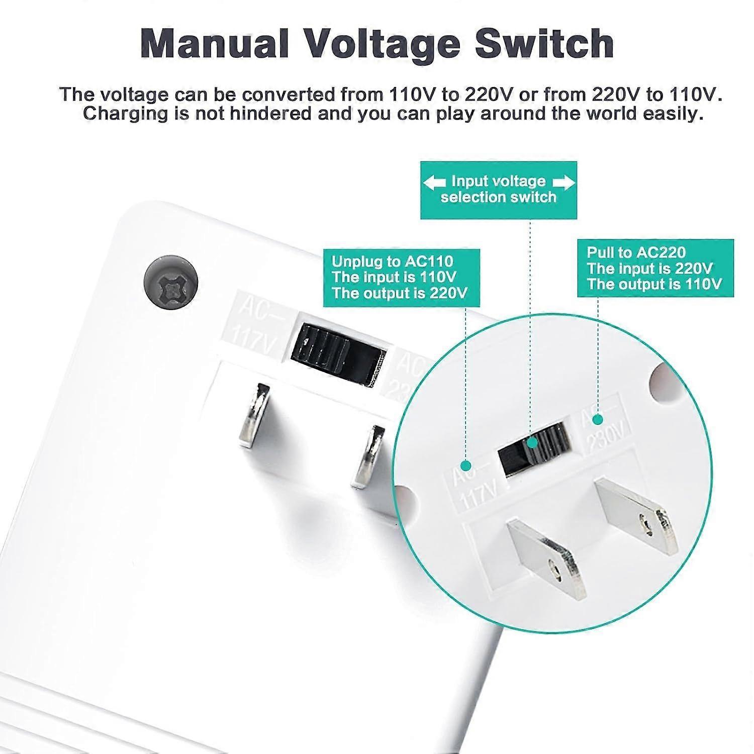 220V 110V Transformer, Universal Travel Adapter Transformer 100W Dual ...