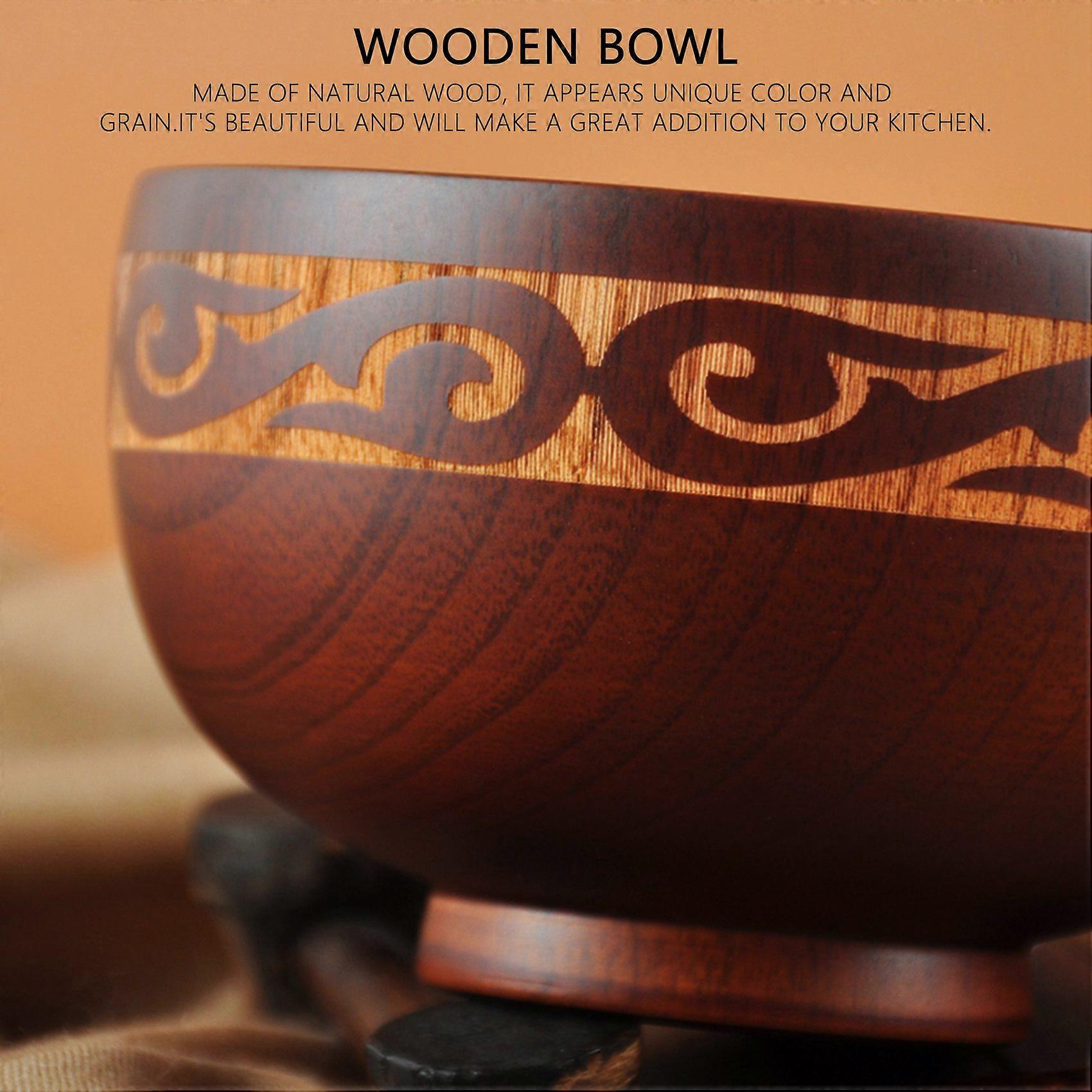 Mongolian Style Wooden Bowl Soup Salad Rice Noodle Bowls Ethnic Style ...