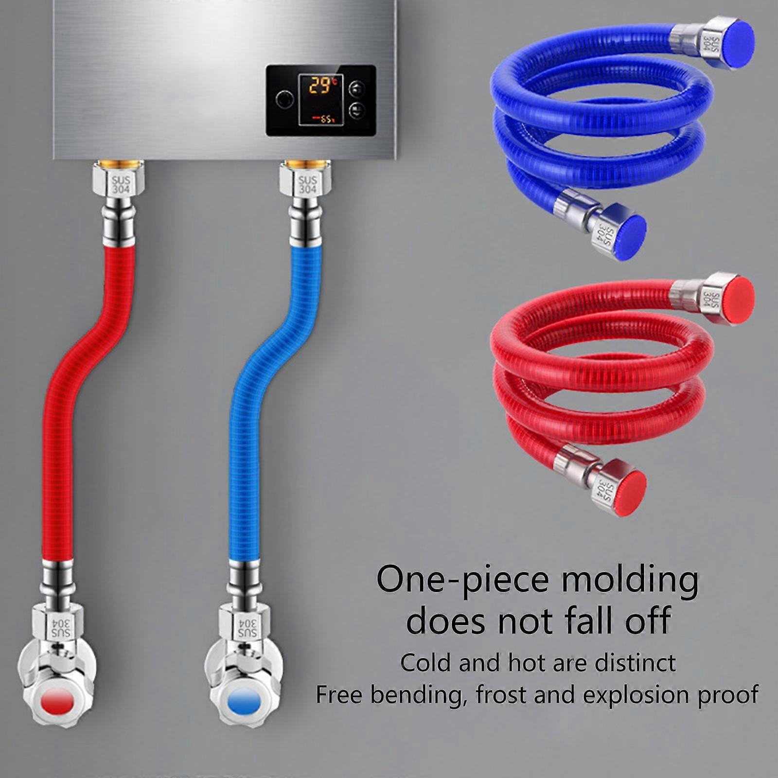 Pack Of 2 Flexible 304 Stainless Steel Water Heater Connector Hot and ...