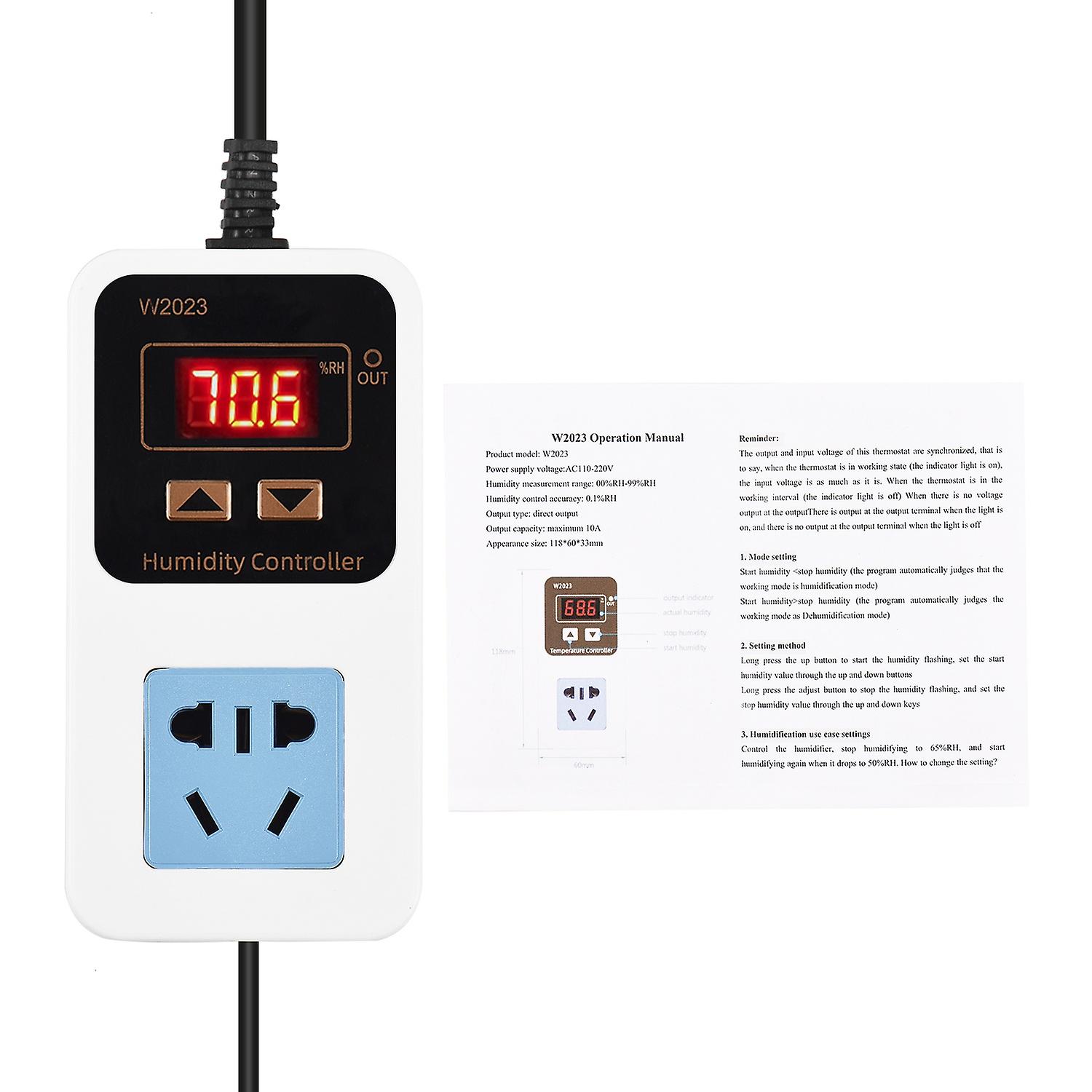 110-220V 10A 1500W Electronic Humidity Controller Intelligent Digital ...