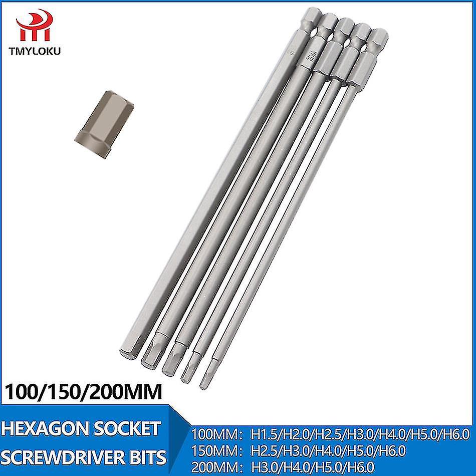 150mm/200mm Hex Allen Wrench Bits Set Allen Screwdriver Bits Tips Hex ...