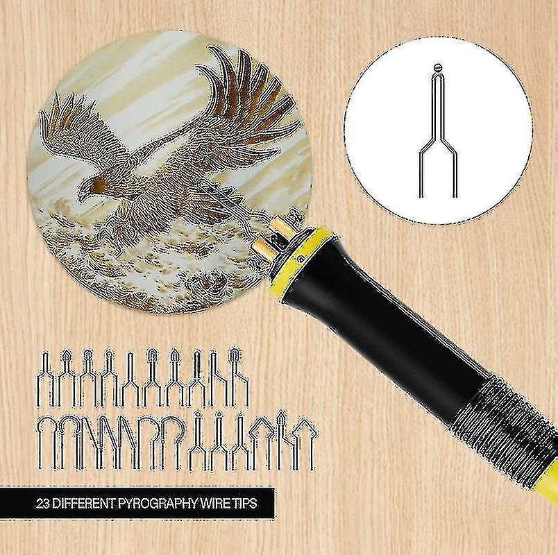Pyrography Wood Burning Kit Wood Burner Tool Dual Pen 60w Upgraded ...