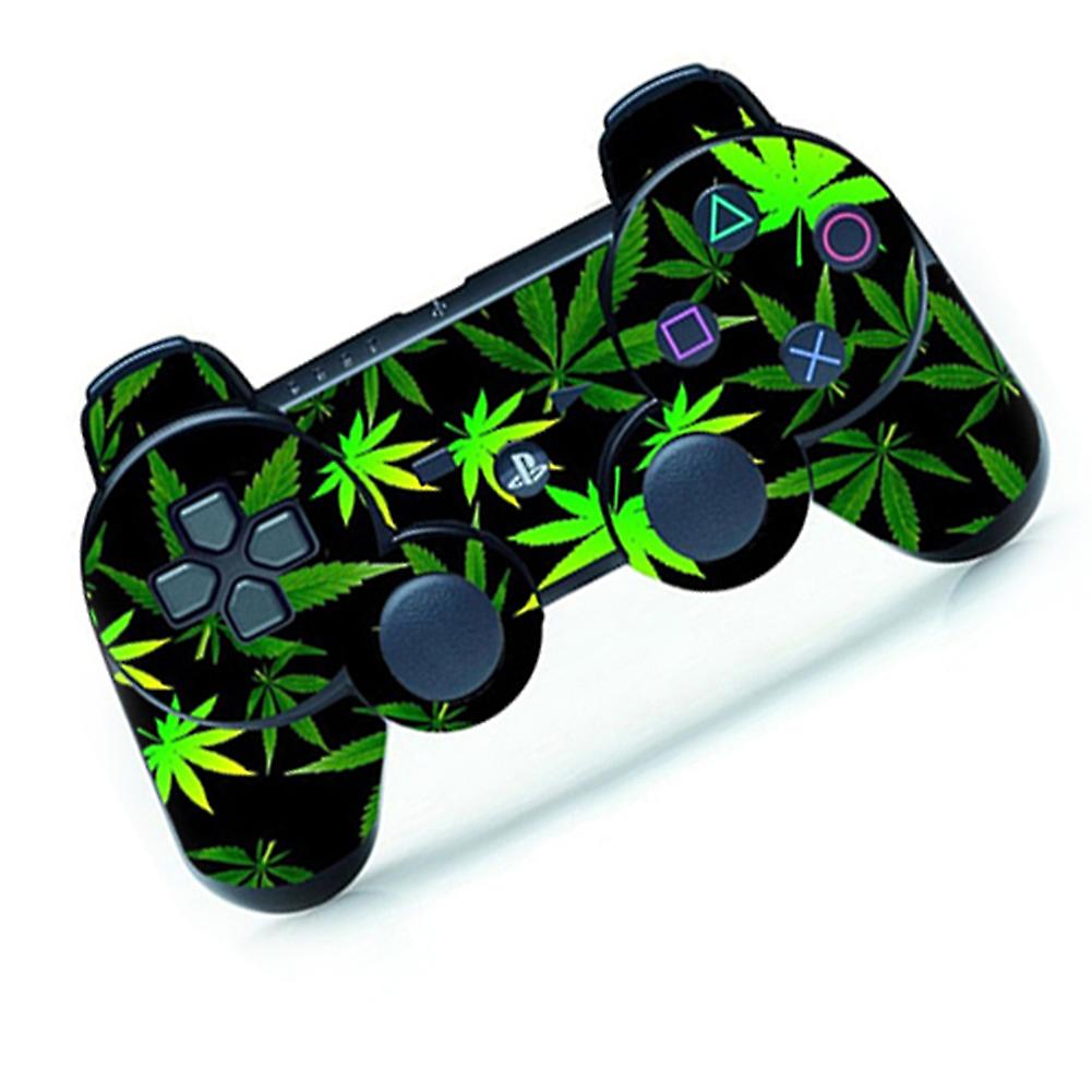 Hiborth Green Leaf Cool Skin Sticker for PS3 Controller Playstation ...