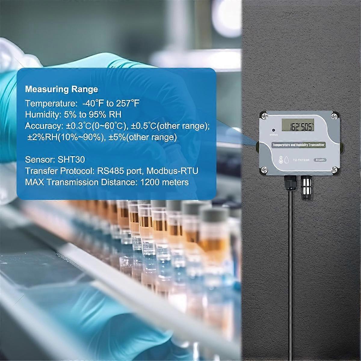 RS485 Temperature Humidity Sensor Modbus RTU Temp Sensor Digital Industrial Temp and Humidity ...