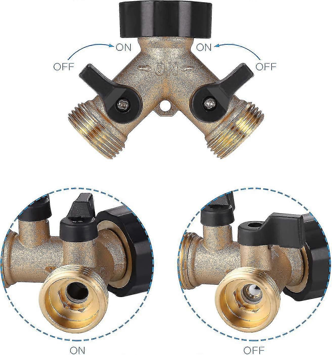 Double Washing Machine Faucet, Brass Garden Faucet Splitter, Y ...