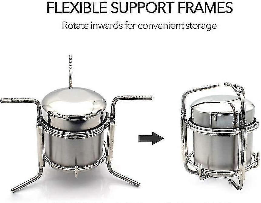 Camping Alcohol Stove Stainless Steel Ultralight Folding Liquid Stove ...