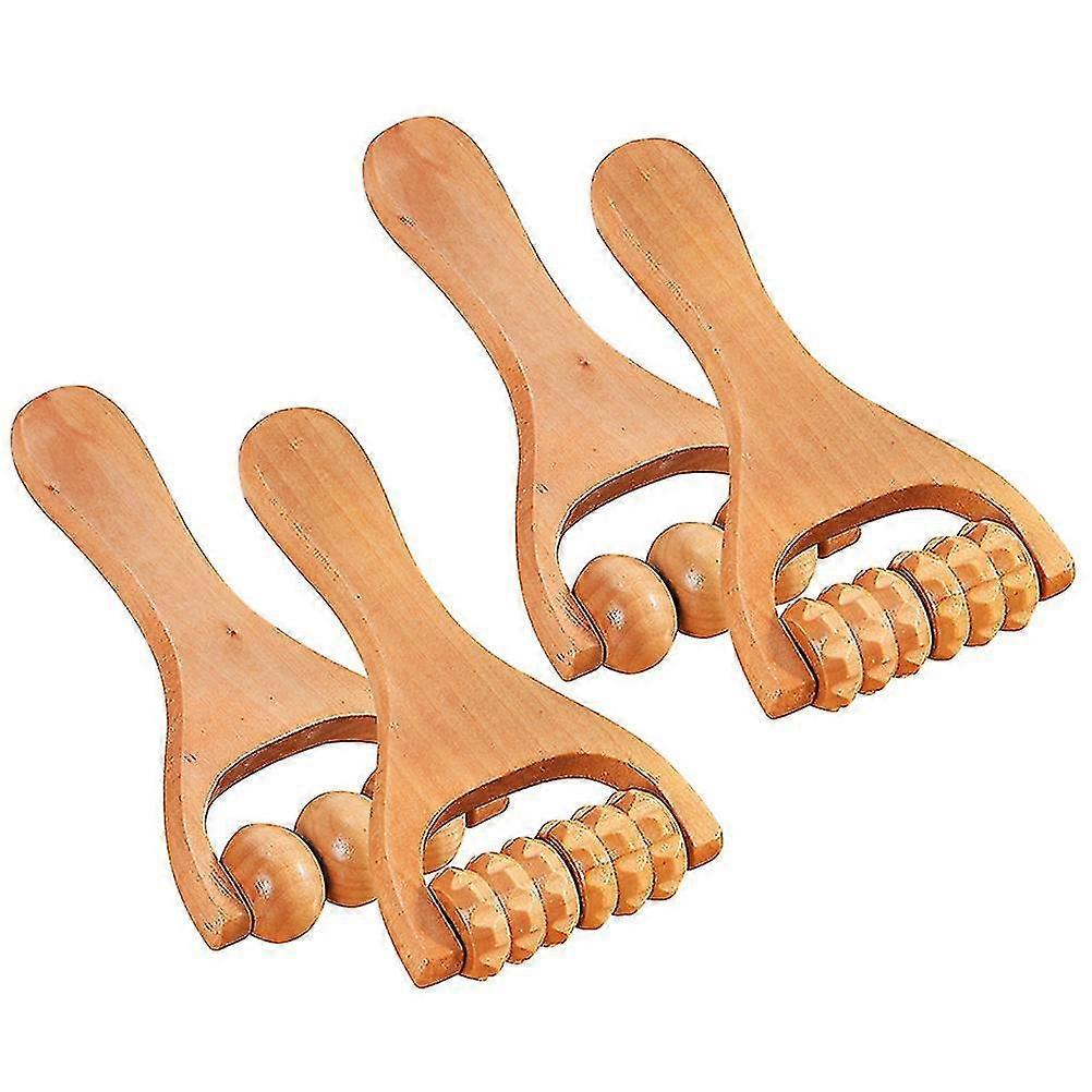 4Pcs Full Body Roller Tool Wood Roller Massager DIY Massage Tool Foot ...