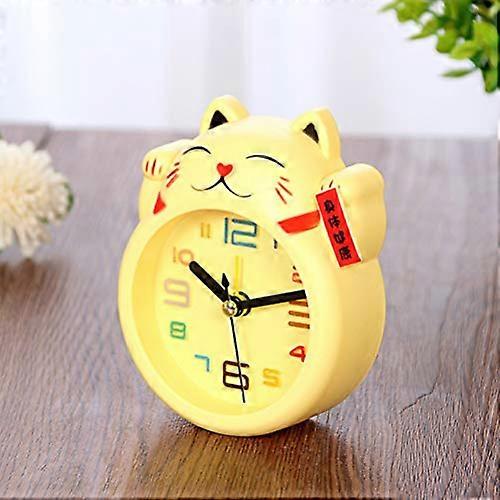 Children's Waving Cat Table Clock Alarm Clock Silent No Tick Alarm ...