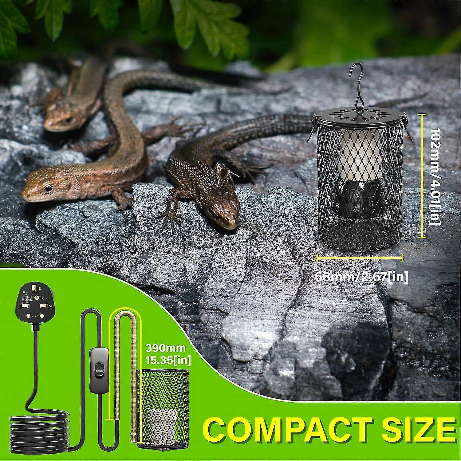 Reptile Lamp With Guard, 100w Reptiles Ceramic Lamp Bulb Heater ...