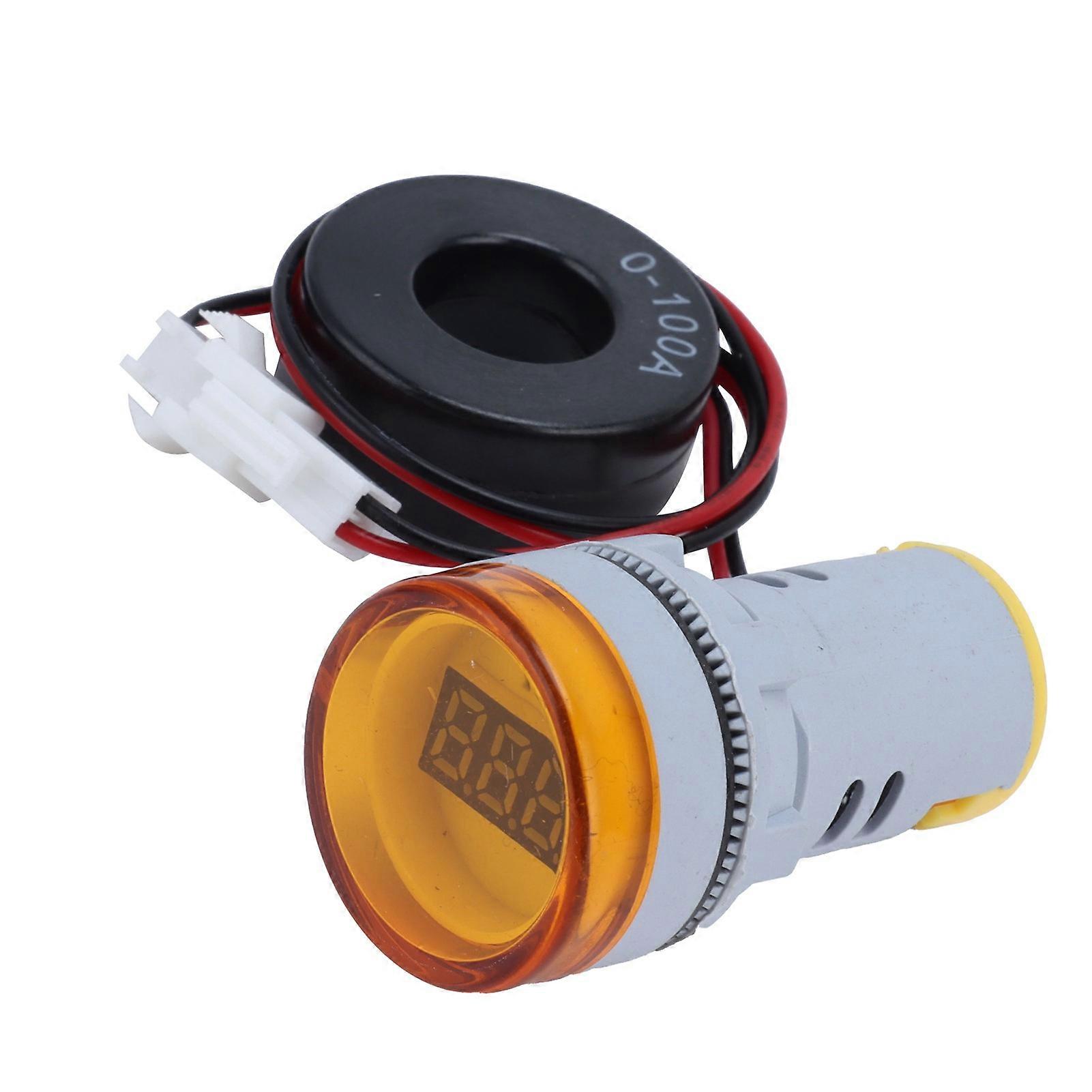Digital Current Meter Ammeter Round Accurate Signal Indicator Light AC ...