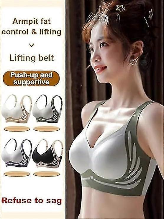 Super Gather Bra, Wireless Push-Up Bra Lifting Anti-Sagging Wireless Push Up Bra, Lift Bra Women ...
