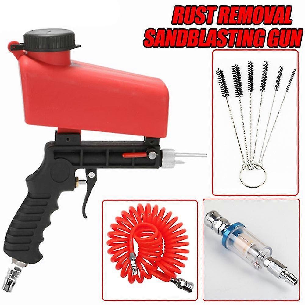 Pneumatic sandblasting gun set adjustable sand blaster 90 psi portable ...