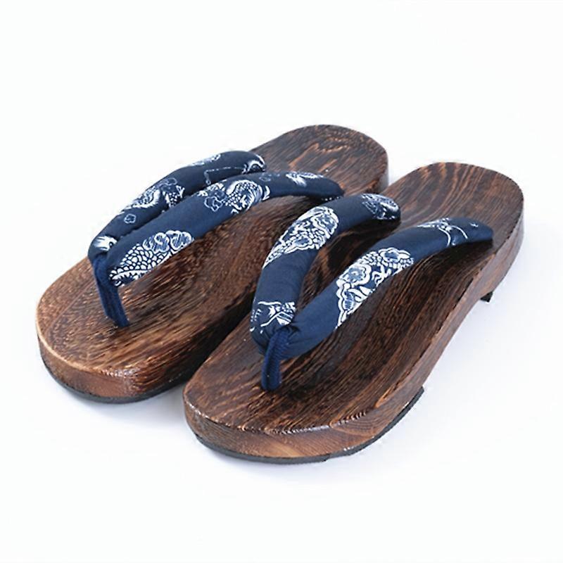 Man Wooden Outdoor Slippers Beach Wear Flip Flops Japanese Traditional ...