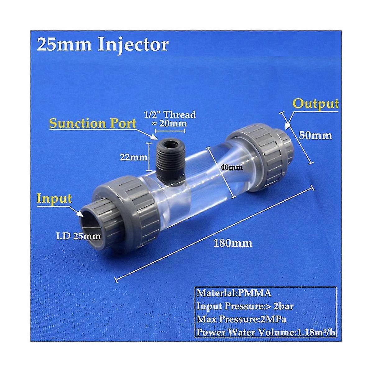 Transparent PMMA Acrylic Water Injector Irrigation System Venturi ...