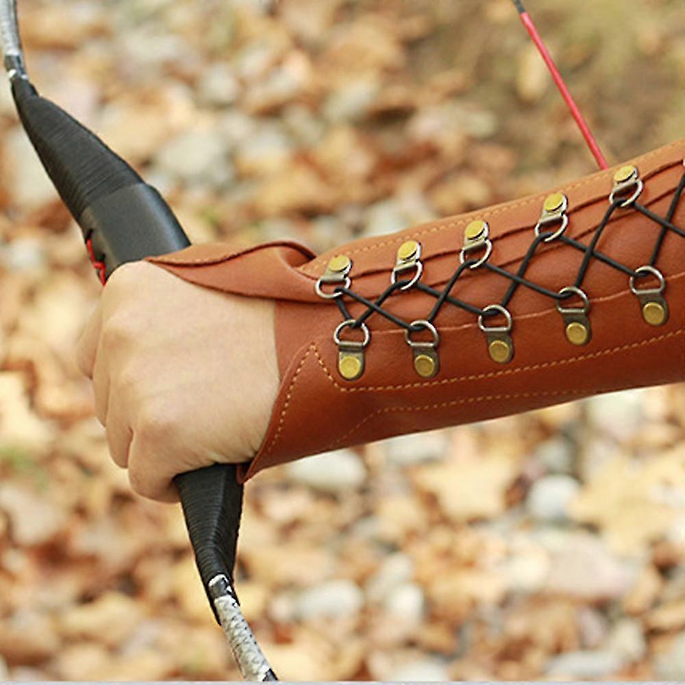 Pu Leather Archery Arm Guard Hand Protector Brace Longbow Hunting ...