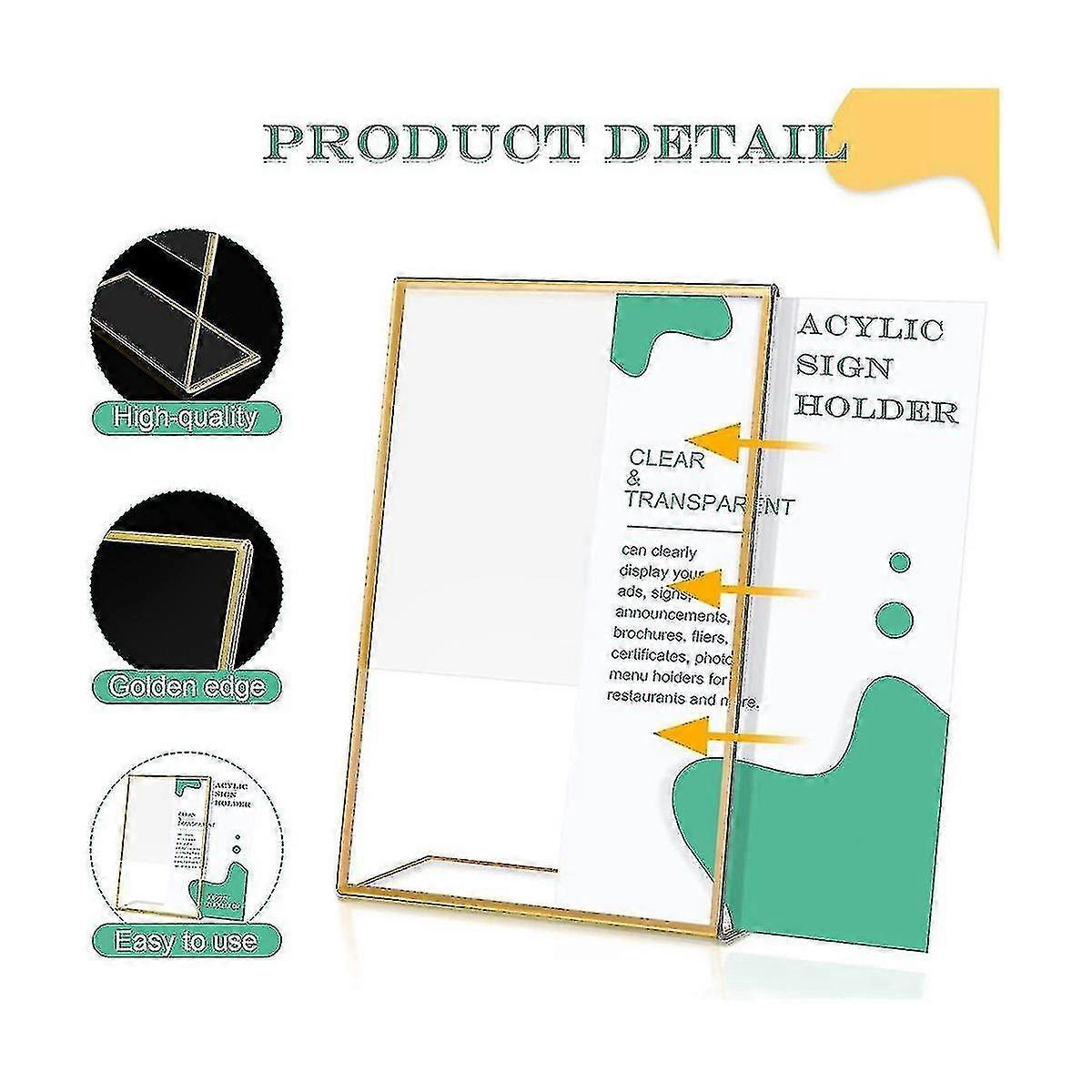 12pcs Gold Frame Acrylic Sign Holder Wedding Table Number Holder ...
