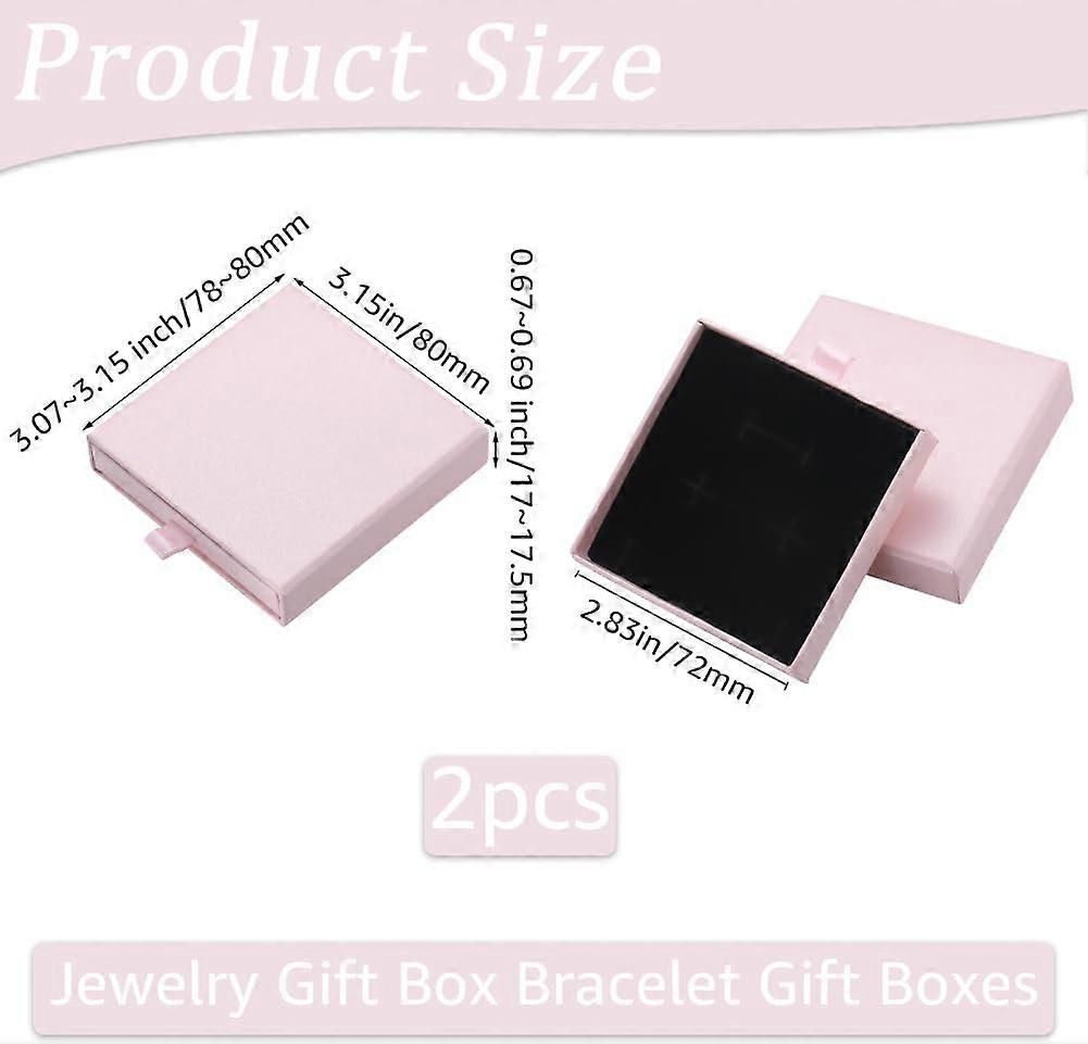 Jewelry Gift Boxes 2 Pack Pink Cardboard Jewelry Boxes with Velvet ...