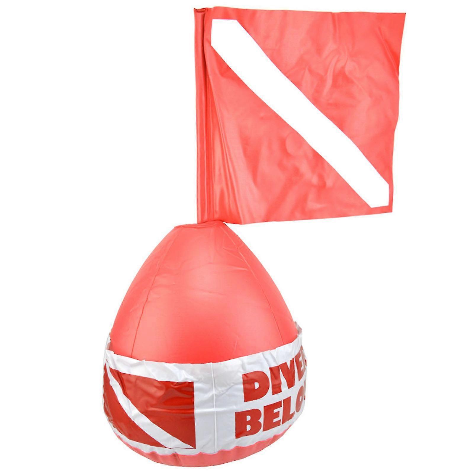 1 Set Buoy Ball Inflatable Heavy Duty PVC Diver Below Flag Buoy Float ...
