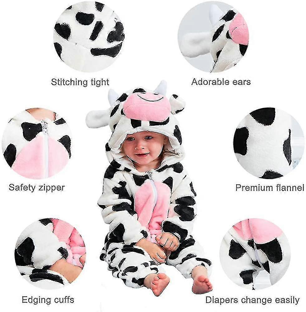 Dress Up Cow Costume For Toddlers - Adorable Plush Cow Jumpsuit Onesie ...