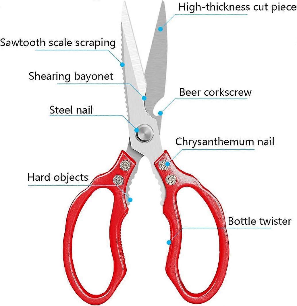 Multifunctional Household Scissors, Stainless Steel Kitchen Scissors ...