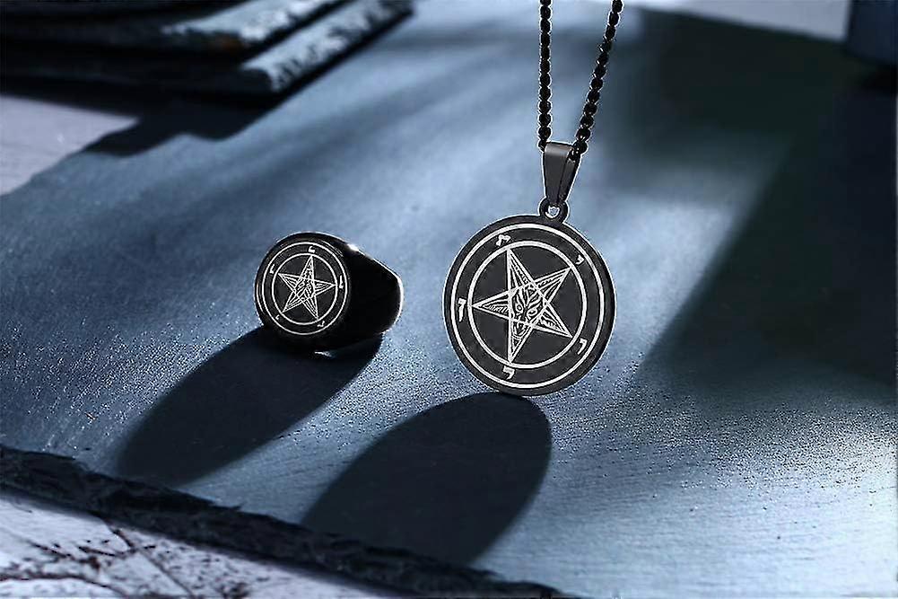 Satanic Necklace Sigil of Lucifer Necklace Pentagram Pentacle Necklace ...