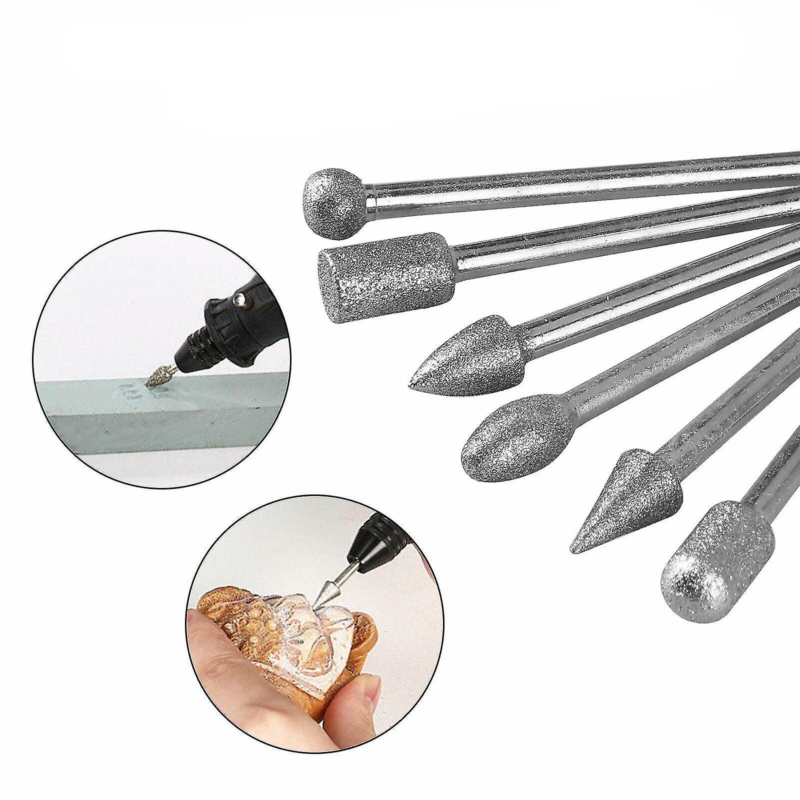 20pcs 120 Grit Diamond Burr Set Drill Bits Set For Dremel Tool Rotary ...