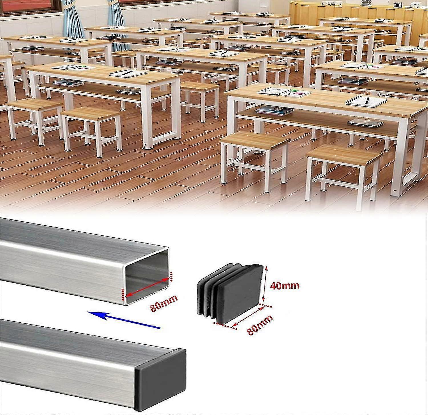 80x40 Mm Plug For Rectangular Tube Black Plastic End Cap Blanking Plugs ...