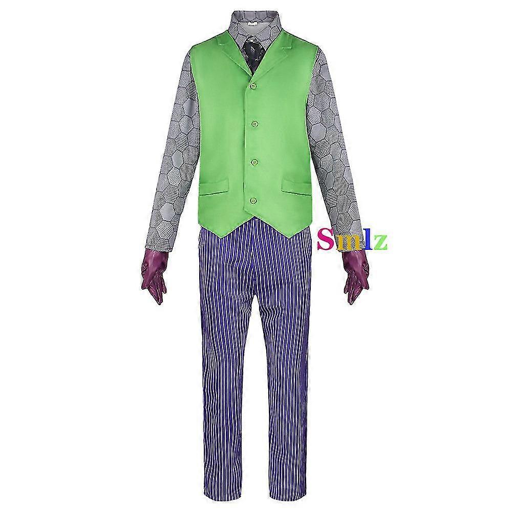 Movie Knight Joker Costume Heath Ledger Cosplay Suit Halloween Clown ...