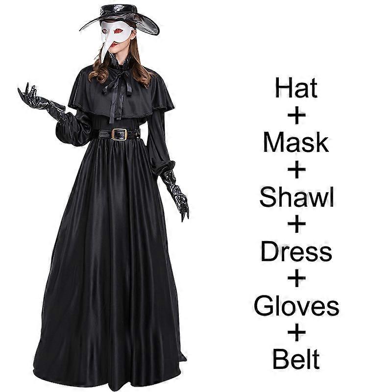 Halloween Costume Plague Doctor Costumes Steampunk Priest Horror Wizard ...