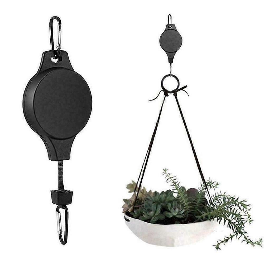 Retractable Plant Pulley Hanger, Adjustable Height Wheel for Hanging ...