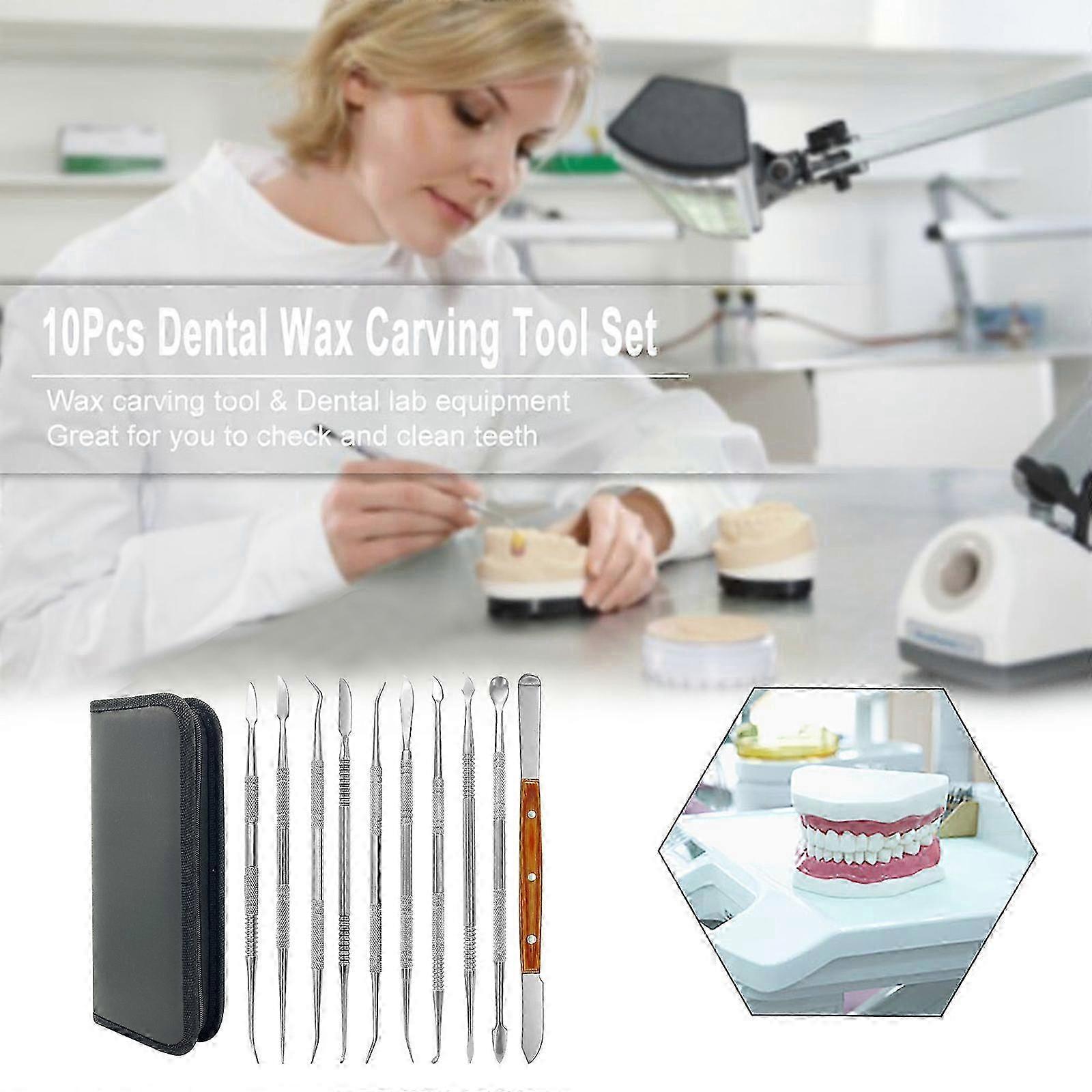 10PCS Wax Carving Tool Set Stainless Steel Dental Instrument Versatile ...